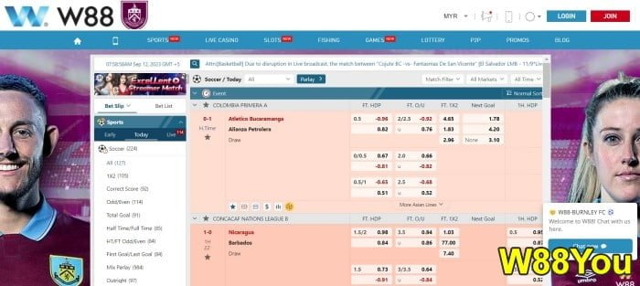 W88 Football Betting Online Malaysia 2026: Play for RM5 only