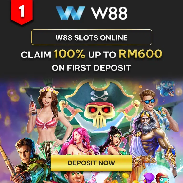 W88 Slots Online | Login for 100% jackpot bonus up to RM600!