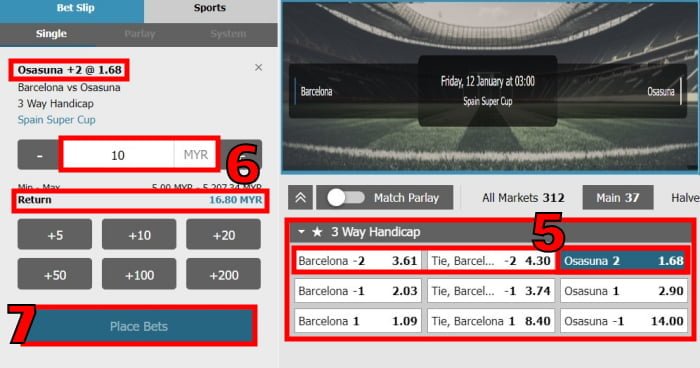 3 Way Handicap explained with W88 example, tutorial, & tips!