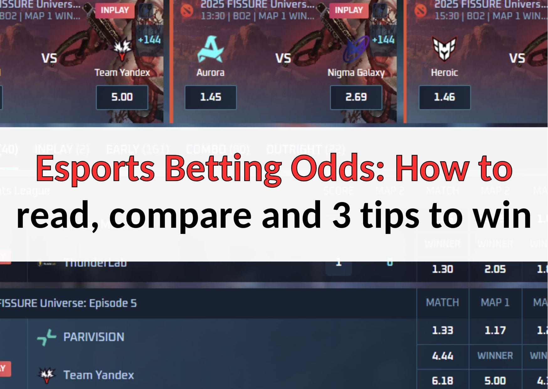 Esports Betting Odds: How to read, compare and 3 tips to win